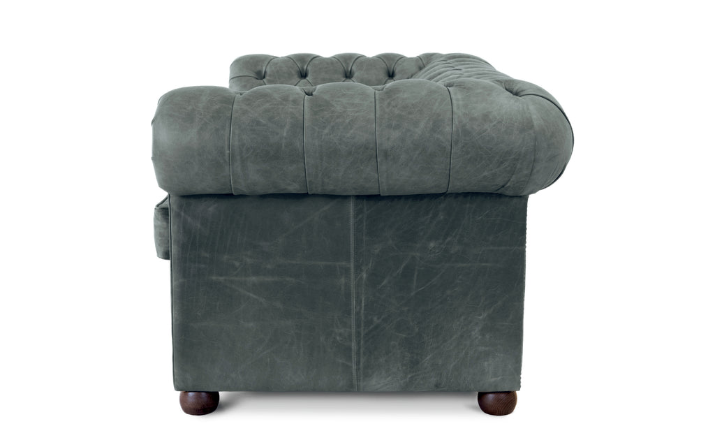 Archie 2 seater large Chesterfield in Grey Vintage Leather
