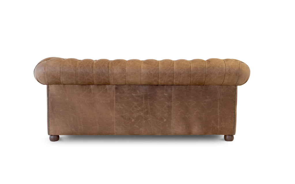 Archie 2 seater Chesterfield in Honey Vintage Leather
